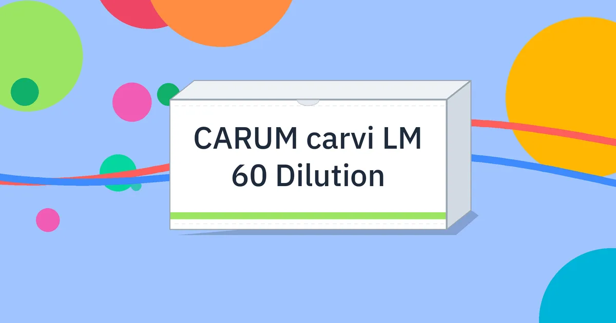 Symbolbild: Packung mit der Aufschrift CARUM carvi LM 60 Dilution (PZN 12811442) – Verfügbarkeit und Bezug in Apotheken in Frankfurt am Main
