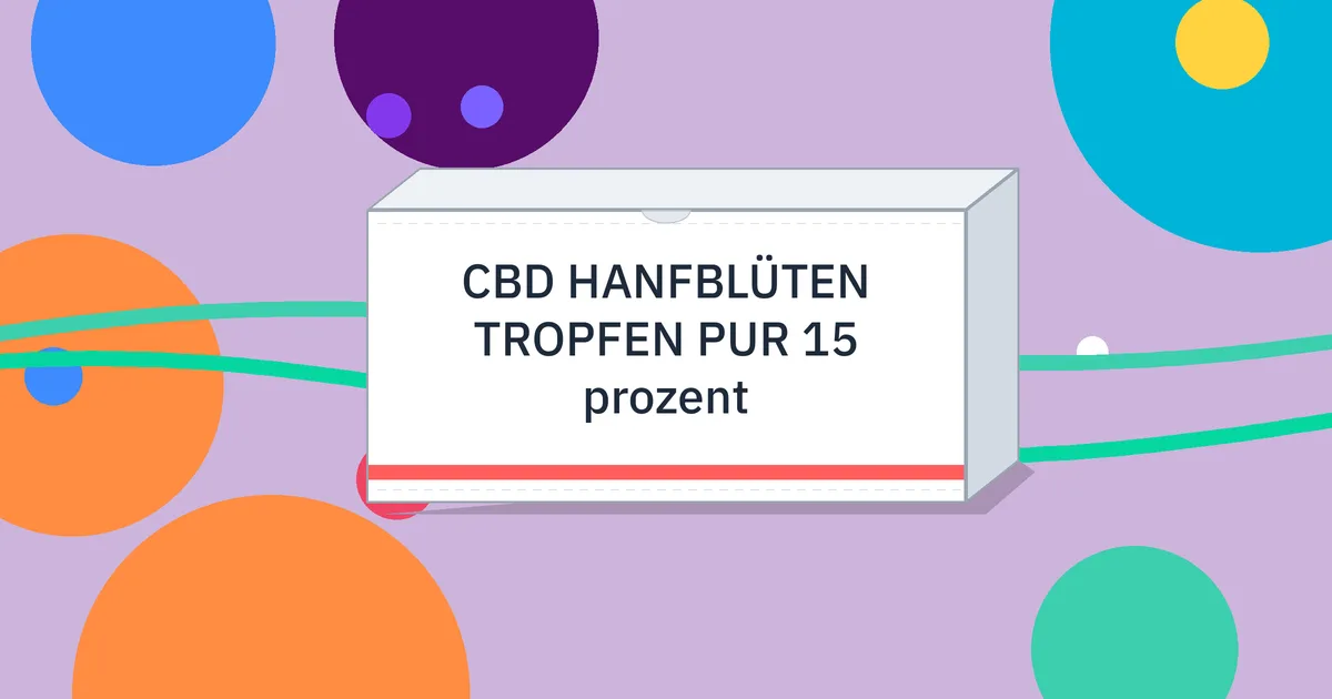 Symbolbild: Packung mit der Aufschrift CBD HANFBLÜTEN TROPFEN PUR 15 prozent (PZN 15436074) – Verfügbarkeit und Bezug in Apotheken in Frankfurt am Main