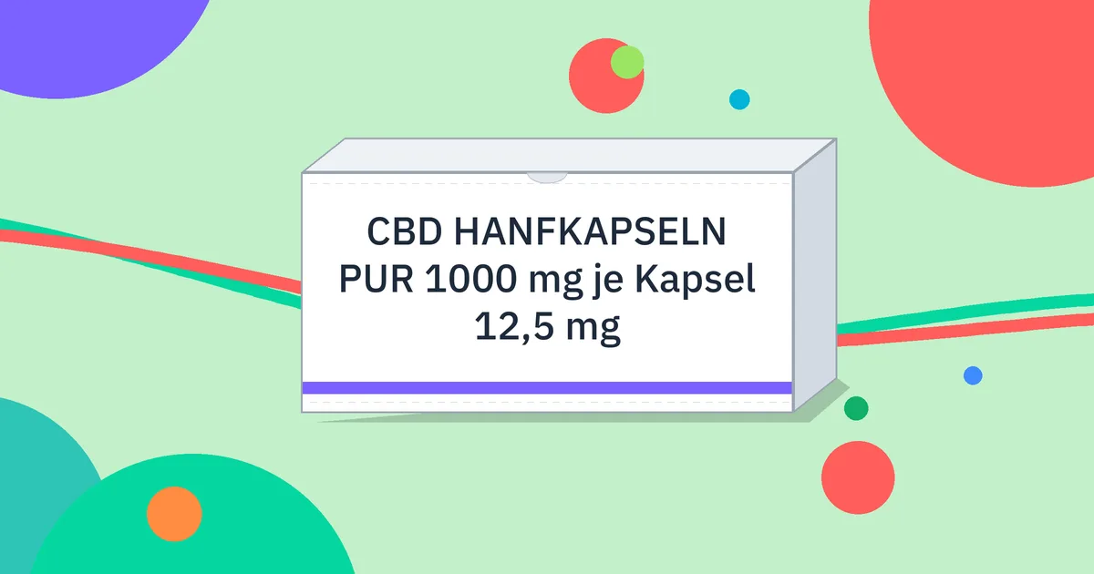 Symbolbild: Packung mit der Aufschrift CBD HANFKAPSELN PUR 1000 mg je Kapsel 12,5 mg (PZN 15584343) – Verfügbarkeit und Bezug in Apotheken in Frankfurt am Main