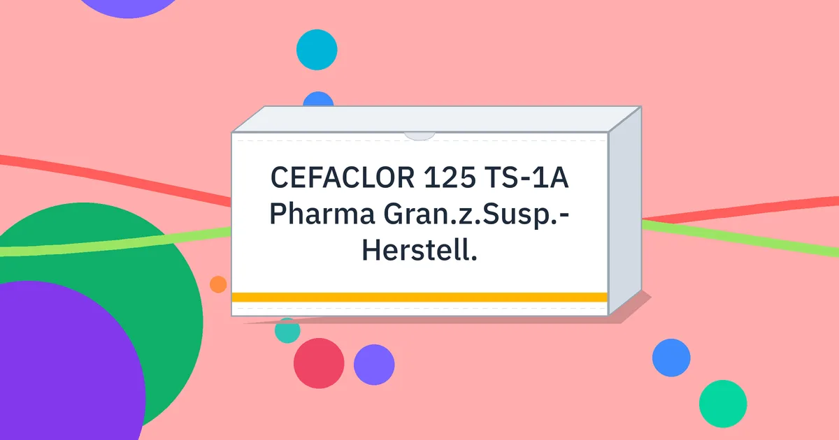 Symbolbild: Packung mit der Aufschrift CEFACLOR 125 TS-1A Pharma Gran.z.Susp.-Herstell. (PZN 00113744) – Verfügbarkeit und Bezug in Apotheken in Frankfurt am Main