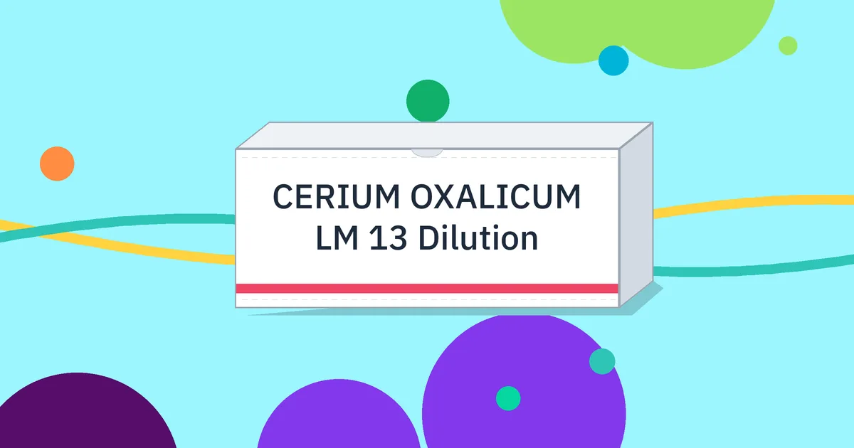 Symbolbild: Packung mit der Aufschrift CERIUM OXALICUM LM 13 Dilution (PZN 13438057) – Verfügbarkeit und Bezug in Apotheken in Frankfurt am Main