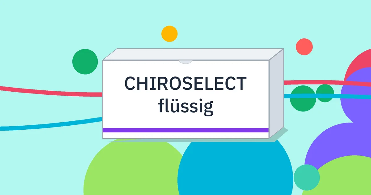 Symbolbild: Packung mit der Aufschrift CHIROSELECT flüssig (PZN 11239916) – Verfügbarkeit und Bezug in Apotheken in Frankfurt am Main
