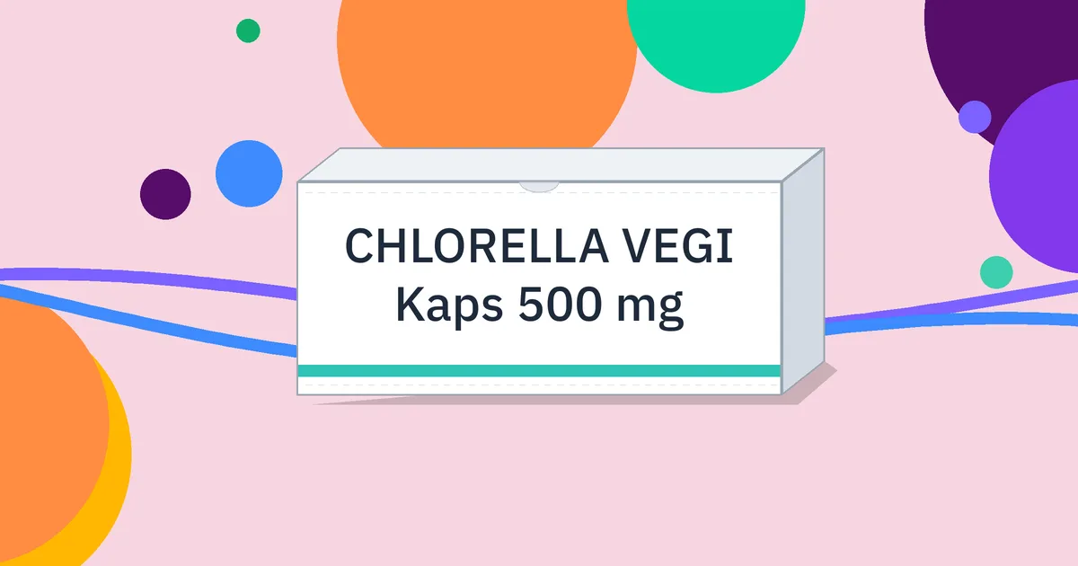 Symbolbild: Packung mit der Aufschrift CHLORELLA VEGI Kaps 500 mg (PZN 01456400) – Verfügbarkeit und Bezug in Apotheken in Frankfurt am Main