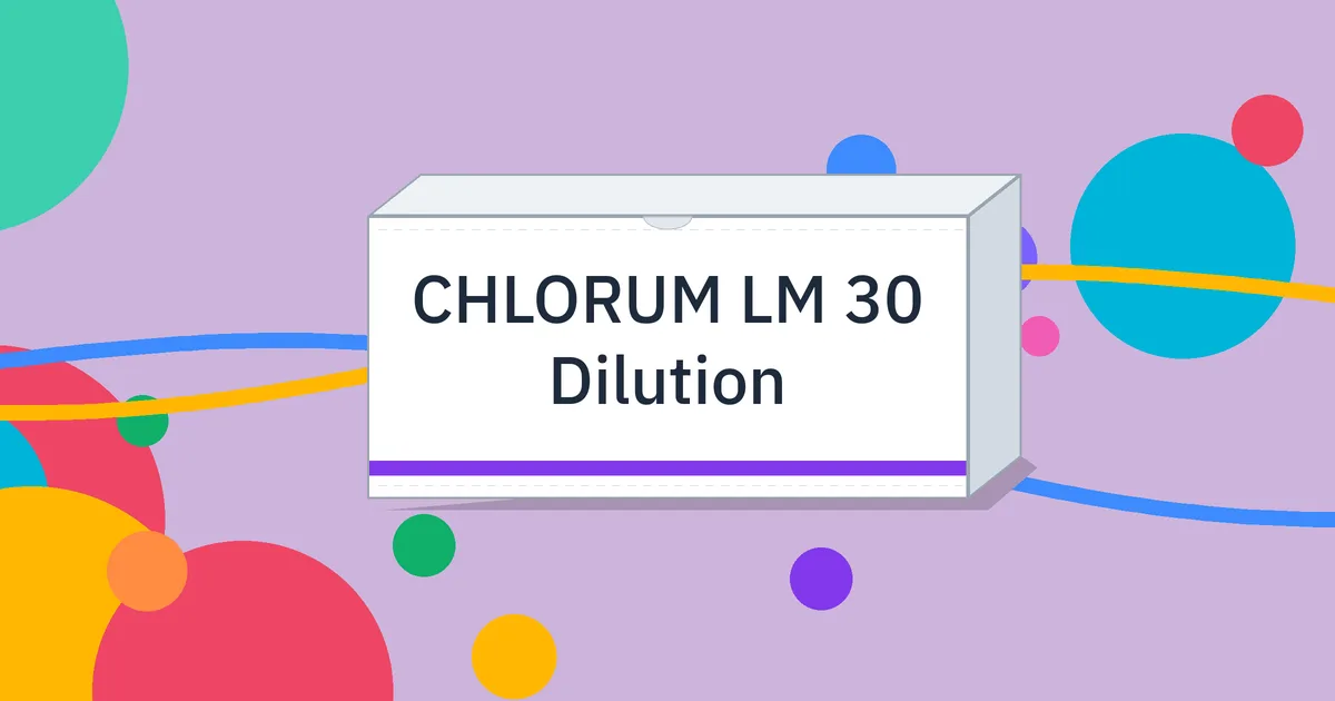 Symbolbild: Packung mit der Aufschrift CHLORUM LM 30 Dilution (PZN 12816652) – Verfügbarkeit und Bezug in Apotheken in Frankfurt am Main