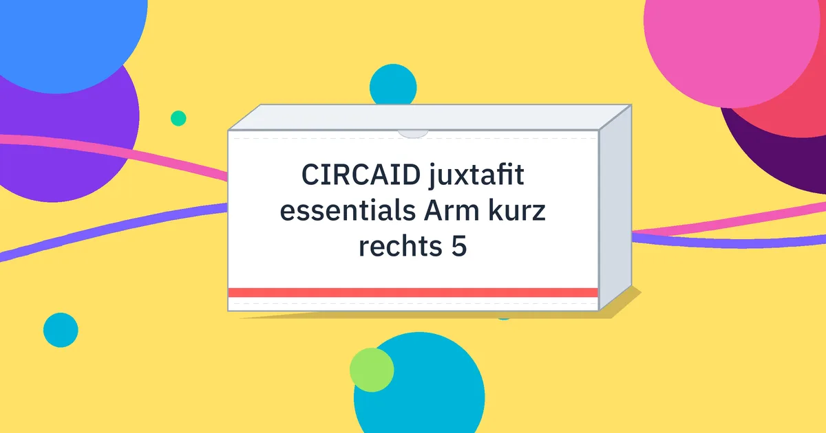 Symbolbild: Packung mit der Aufschrift CIRCAID juxtafit essentials Arm kurz rechts 5 (PZN 17939649) – Verfügbarkeit und Bezug in Apotheken in Frankfurt am Main