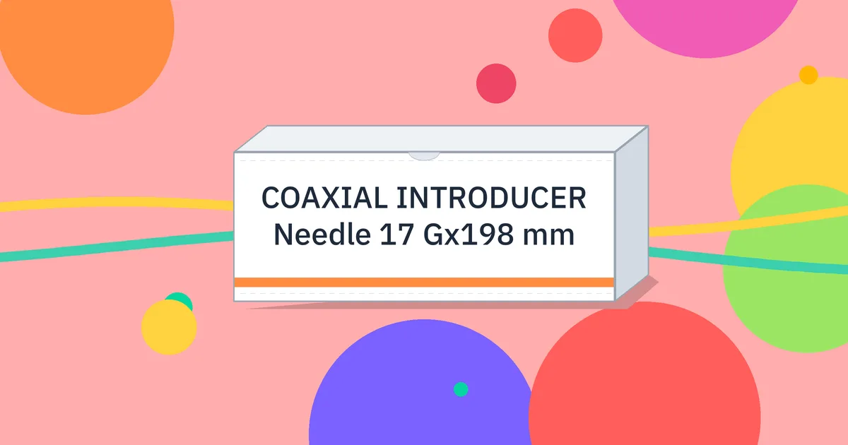 Symbolbild: Packung mit der Aufschrift COAXIAL INTRODUCER Needle 17 Gx198 mm (PZN 14384079) – Verfügbarkeit und Bezug in Apotheken in Frankfurt am Main