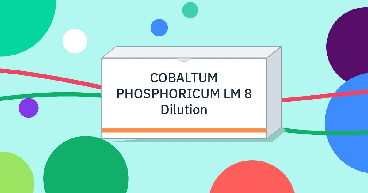 Symbolbild: Packung mit der Aufschrift COBALTUM PHOSPHORICUM LM 8 Dilution (PZN 12823988) – Verfügbarkeit und Bezug in Apotheken in Frankfurt am Main