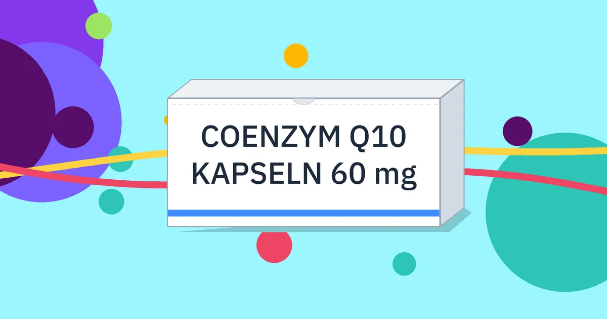 Symbolbild: Packung mit der Aufschrift COENZYM Q10 KAPSELN 60 mg (PZN 09096355) – Verfügbarkeit und Bezug in Apotheken in Frankfurt am Main