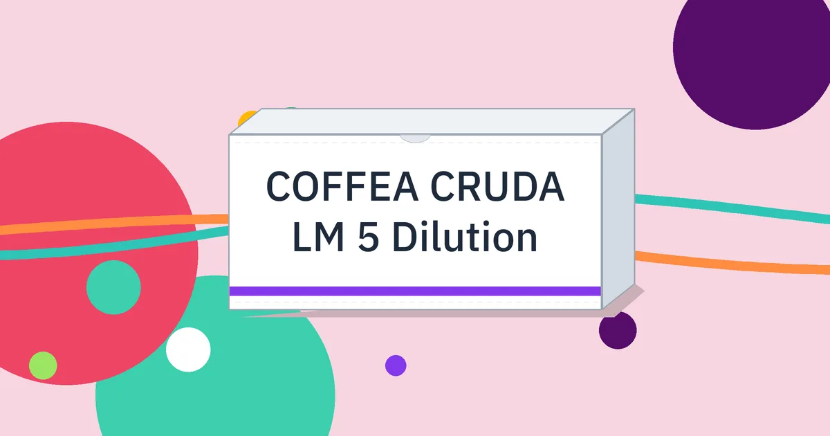 Symbolbild: Packung mit der Aufschrift COFFEA CRUDA LM 5 Dilution (PZN 12830801) – Verfügbarkeit und Bezug in Apotheken in Frankfurt am Main