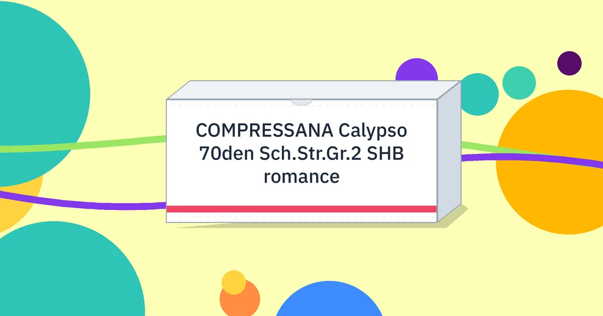 Symbolbild: Packung mit der Aufschrift COMPRESSANA Calypso 70den Sch.Str.Gr.2 SHB romance (PZN 08910865) – Verfügbarkeit und Bezug in Apotheken in Frankfurt am Main