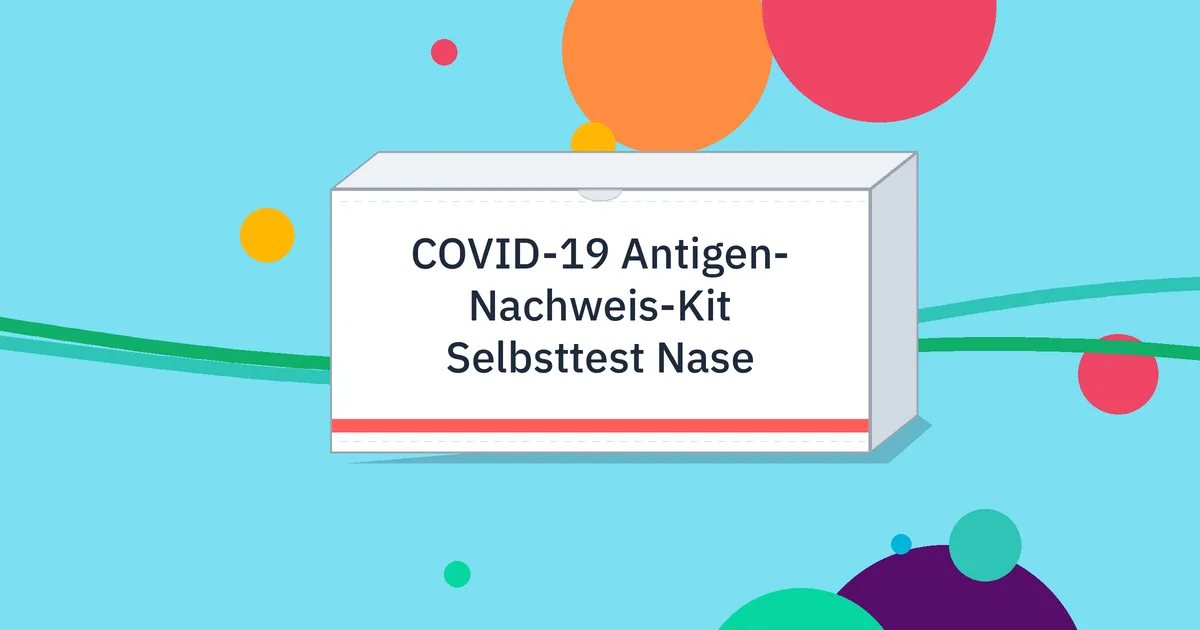 Symbolbild: Packung mit der Aufschrift COVID-19 Antigen-Nachweis-Kit Selbsttest Nase (PZN 18066815) – Verfügbarkeit und Bezug in Apotheken in Frankfurt am Main