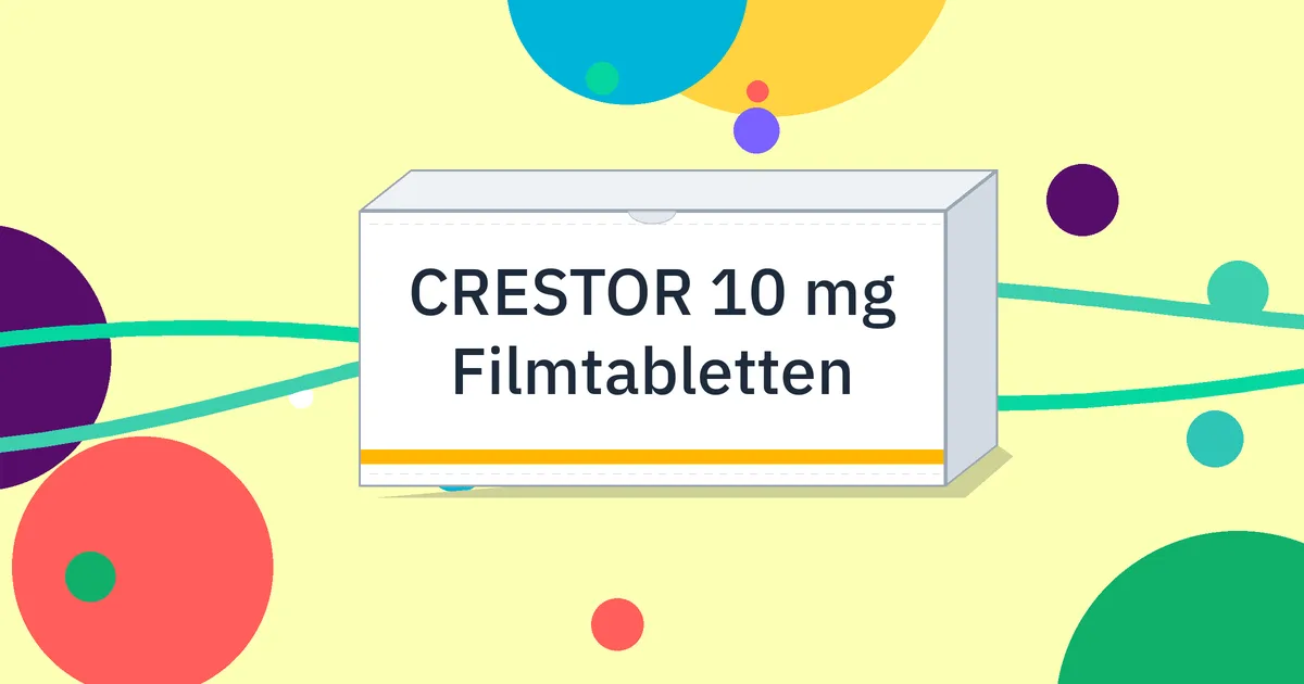 Symbolbild: Packung mit der Aufschrift CRESTOR 10 mg Filmtabletten (PZN 19179243) – Verfügbarkeit und Bezug in Apotheken in Frankfurt am Main