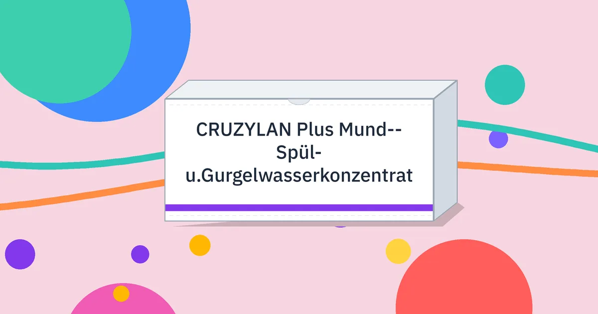 Symbolbild: Packung mit der Aufschrift CRUZYLAN Plus Mund--Spül- u.Gurgelwasserkonzentrat (PZN 04174814) – Verfügbarkeit und Bezug in Apotheken in Frankfurt am Main
