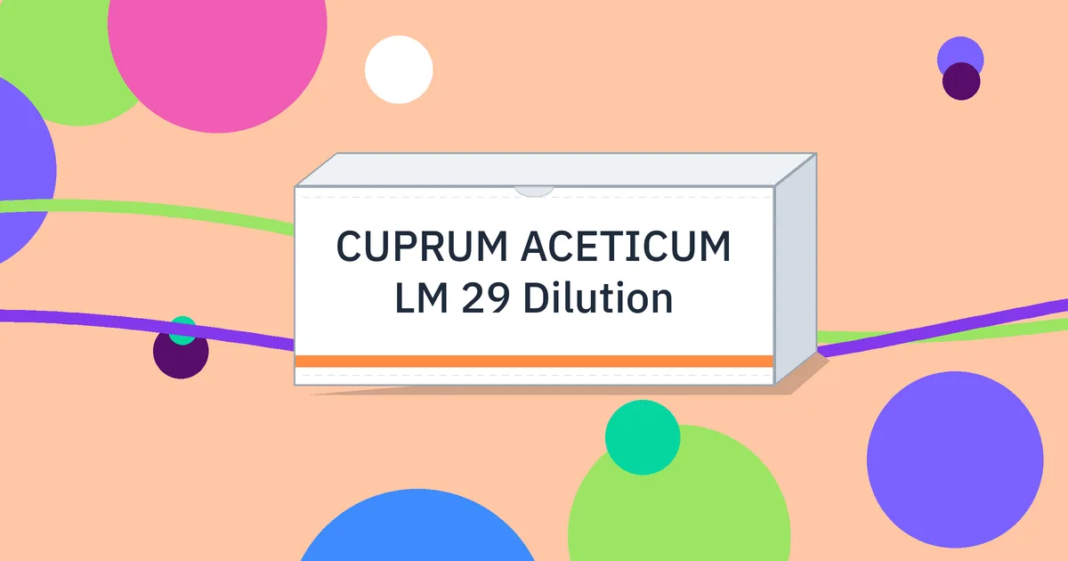 Symbolbild: Packung mit der Aufschrift CUPRUM ACETICUM LM 29 Dilution (PZN 12837482) – Verfügbarkeit und Bezug in Apotheken in Frankfurt am Main