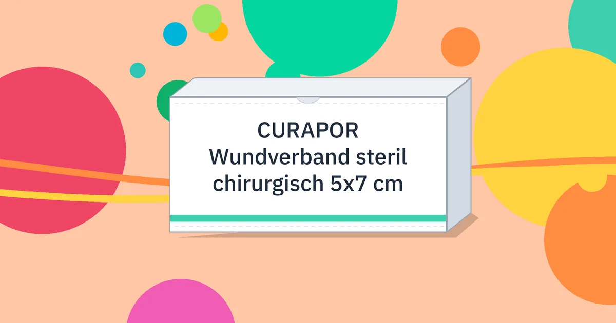 Symbolbild: Packung mit der Aufschrift CURAPOR Wundverband steril chirurgisch 5x7 cm (PZN 20108343) – Verfügbarkeit und Bezug in Apotheken in Frankfurt am Main