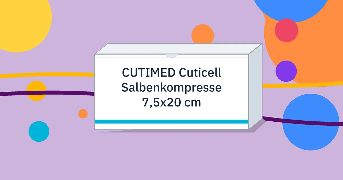 Symbolbild: Packung mit der Aufschrift CUTIMED Cuticell Salbenkompresse 7,5x20 cm (PZN 17971067) – Verfügbarkeit und Bezug in Apotheken in Frankfurt am Main