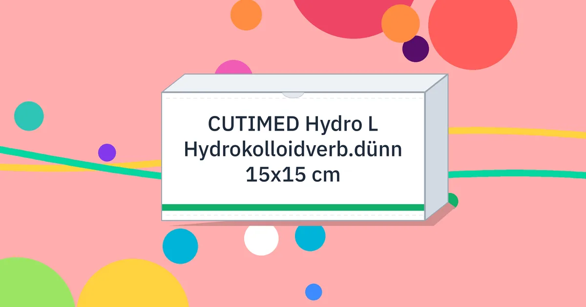 Symbolbild: Packung mit der Aufschrift CUTIMED Hydro L Hydrokolloidverb.dünn 15x15 cm (PZN 16828273) – Verfügbarkeit und Bezug in Apotheken in Frankfurt am Main