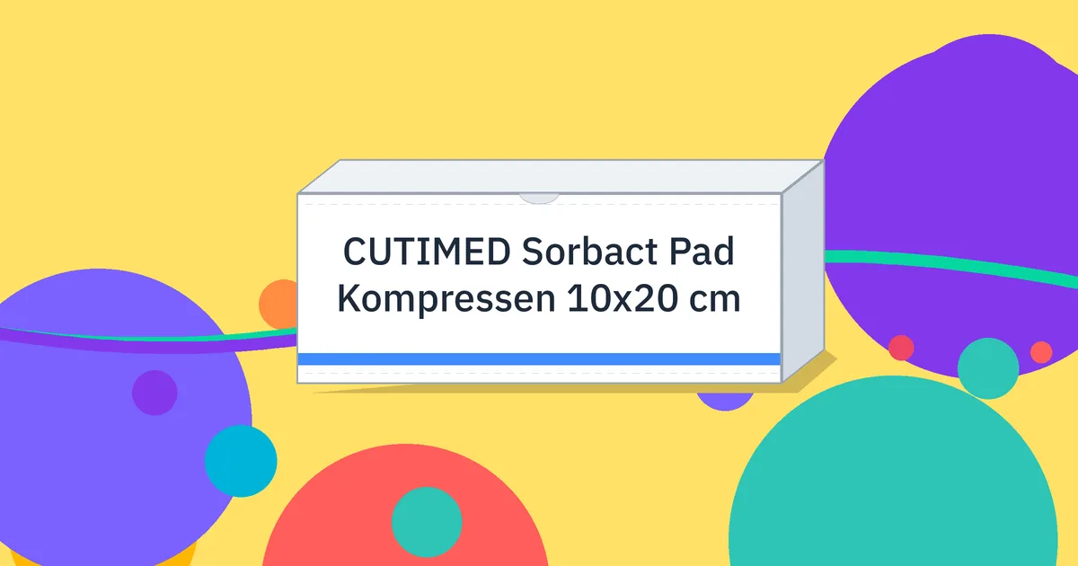Symbolbild: Packung mit der Aufschrift CUTIMED Sorbact Pad Kompressen 10x20 cm (PZN 20114119) – Verfügbarkeit und Bezug in Apotheken in Frankfurt am Main