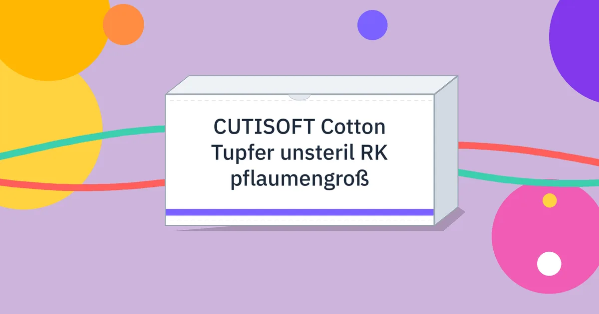Symbolbild: Packung mit der Aufschrift CUTISOFT Cotton Tupfer unsteril RK pflaumengroß (PZN 03902039) – Verfügbarkeit und Bezug in Apotheken in Frankfurt am Main