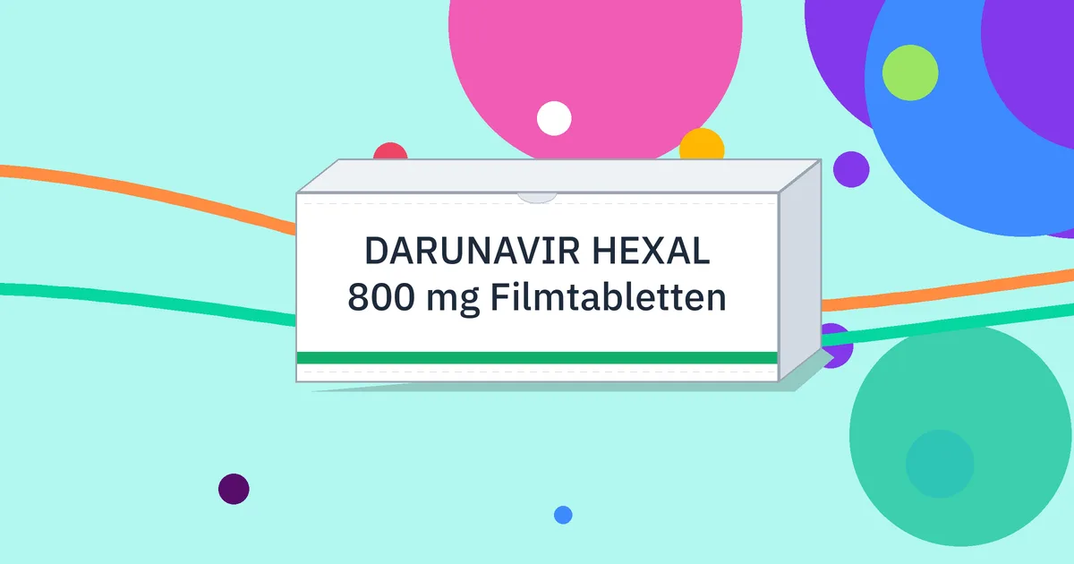 Symbolbild: Packung mit der Aufschrift DARUNAVIR HEXAL 800 mg Filmtabletten (PZN 14242698) – Verfügbarkeit und Bezug in Apotheken in Frankfurt am Main