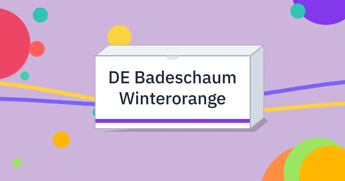 Symbolbild: Packung mit der Aufschrift DE Badeschaum Winterorange (PZN 19925812) – Verfügbarkeit und Bezug in Apotheken in Frankfurt am Main