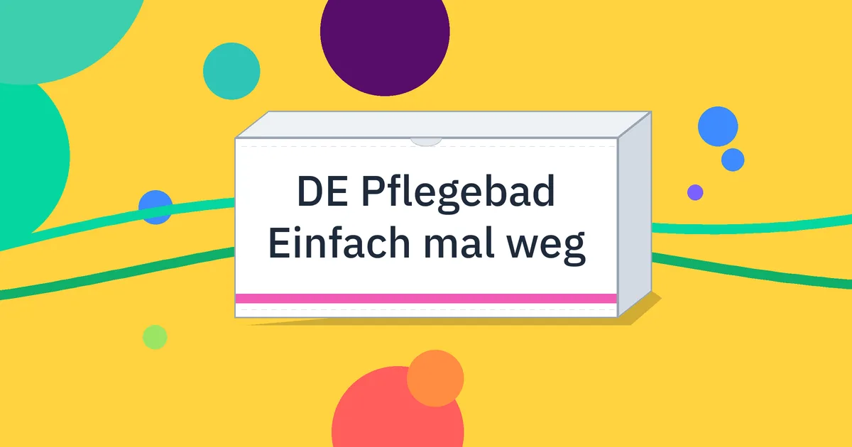 Symbolbild: Packung mit der Aufschrift DE Pflegebad Einfach mal weg (PZN 15267720) – Verfügbarkeit und Bezug in Apotheken in Frankfurt am Main