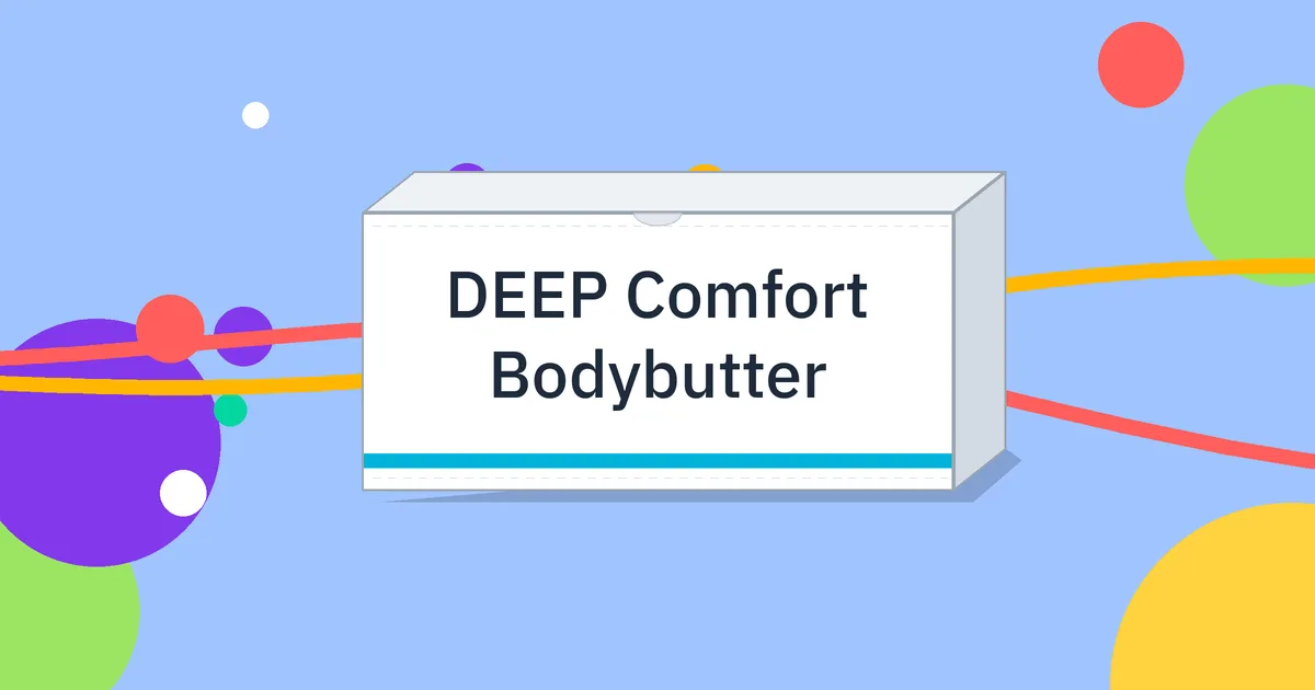 Symbolbild: Packung mit der Aufschrift DEEP Comfort Bodybutter (PZN 18894676) – Verfügbarkeit und Bezug in Apotheken in Frankfurt am Main