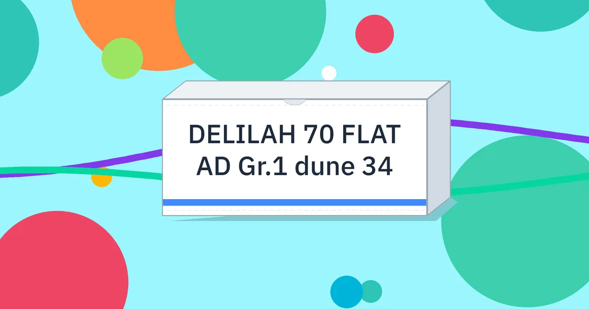Symbolbild: Packung mit der Aufschrift DELILAH 70 FLAT AD Gr.1 dune 34 (PZN 13847436) – Verfügbarkeit und Bezug in Apotheken in Frankfurt am Main