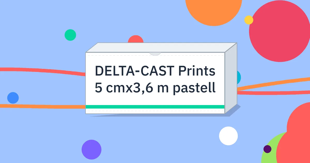 Symbolbild: Packung mit der Aufschrift DELTA-CAST Prints 5 cmx3,6 m pastell (PZN 09668811) – Verfügbarkeit und Bezug in Apotheken in Frankfurt am Main