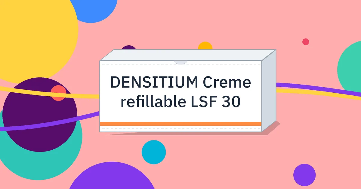 Symbolbild: Packung mit der Aufschrift DENSITIUM Creme refillable LSF 30 (PZN 20787539) – Verfügbarkeit und Bezug in Apotheken in Frankfurt am Main
