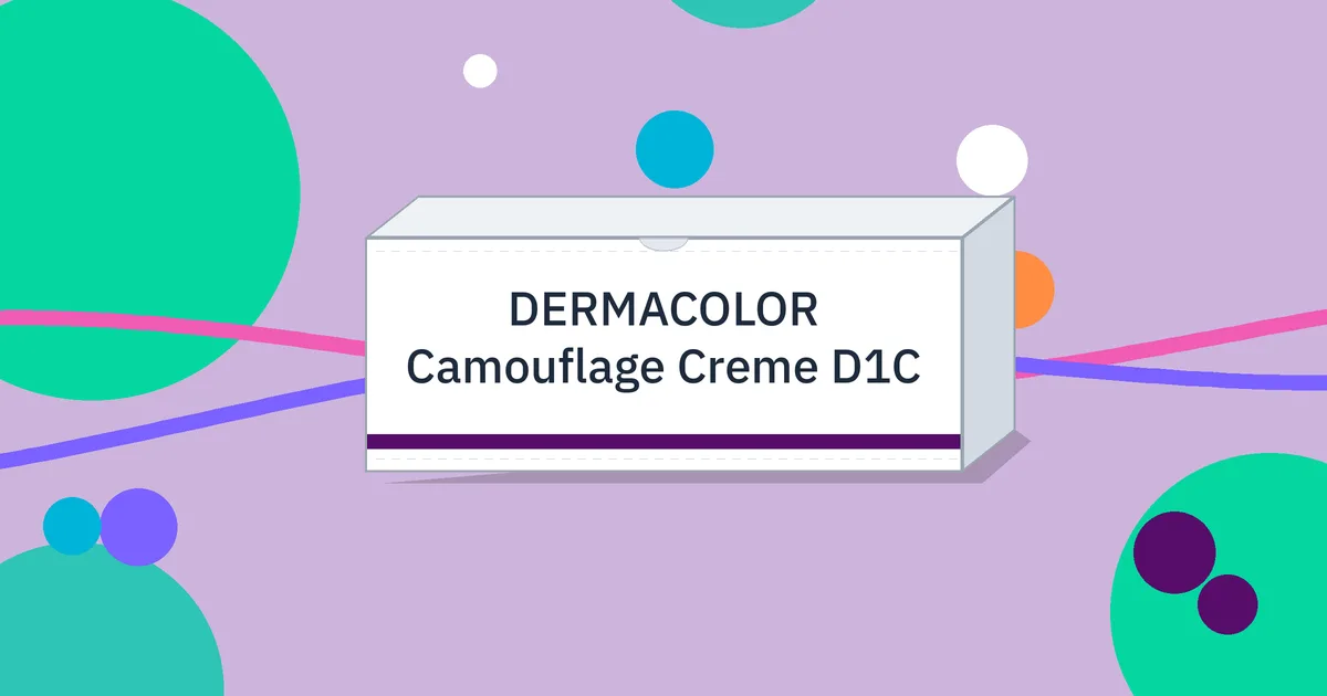 Symbolbild: Packung mit der Aufschrift DERMACOLOR Camouflage Creme D1C (PZN 15819355) – Verfügbarkeit und Bezug in Apotheken in Frankfurt am Main