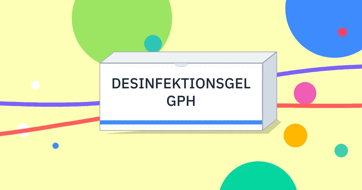 Symbolbild: Packung mit der Aufschrift DESINFEKTIONSGEL GPH (PZN 16615933) – Verfügbarkeit und Bezug in Apotheken in Frankfurt am Main