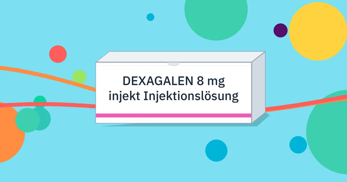 Symbolbild: Packung mit der Aufschrift DEXAGALEN 8 mg injekt Injektionslösung (PZN 03103887) – Verfügbarkeit und Bezug in Apotheken in Frankfurt am Main