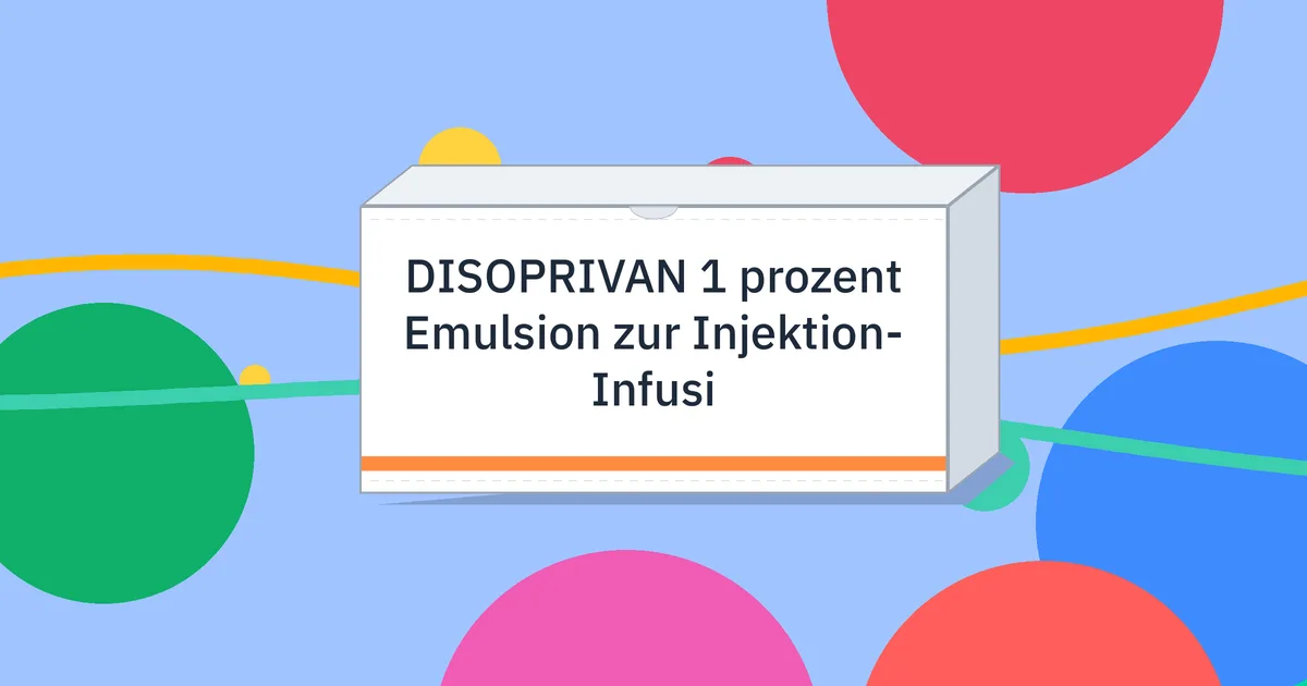 Symbolbild: Packung mit der Aufschrift DISOPRIVAN 1 prozent Emulsion zur Injektion-Infusi (PZN 18268281) – Verfügbarkeit und Bezug in Apotheken in Frankfurt am Main