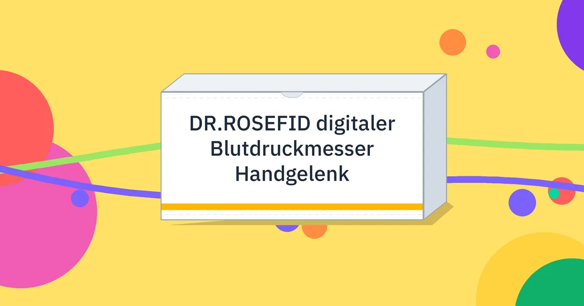 Symbolbild: Packung mit der Aufschrift DR.ROSEFID digitaler Blutdruckmesser Handgelenk (PZN 19501526) – Verfügbarkeit und Bezug in Apotheken in Frankfurt am Main