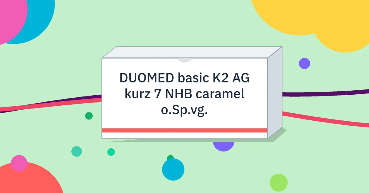 Symbolbild: Packung mit der Aufschrift DUOMED basic K2 AG kurz 7 NHB caramel o.Sp.vg. (PZN 20908055) – Verfügbarkeit und Bezug in Apotheken in Frankfurt am Main