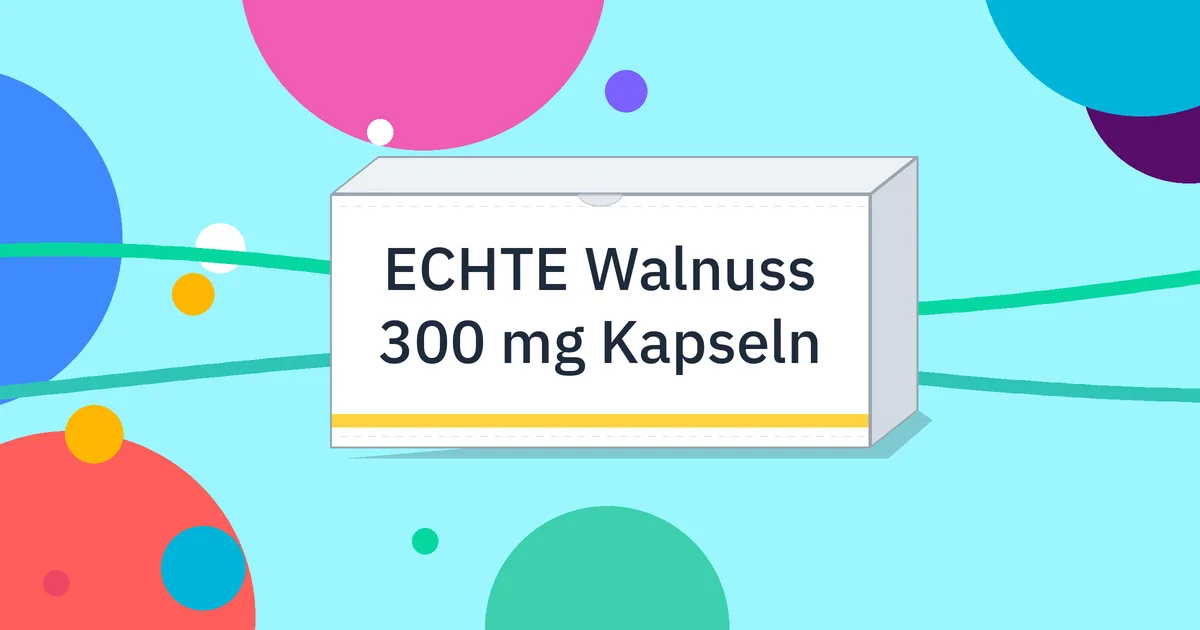 Symbolbild: Packung mit der Aufschrift ECHTE Walnuss 300 mg Kapseln (PZN 18216195) – Verfügbarkeit und Bezug in Apotheken in Frankfurt am Main