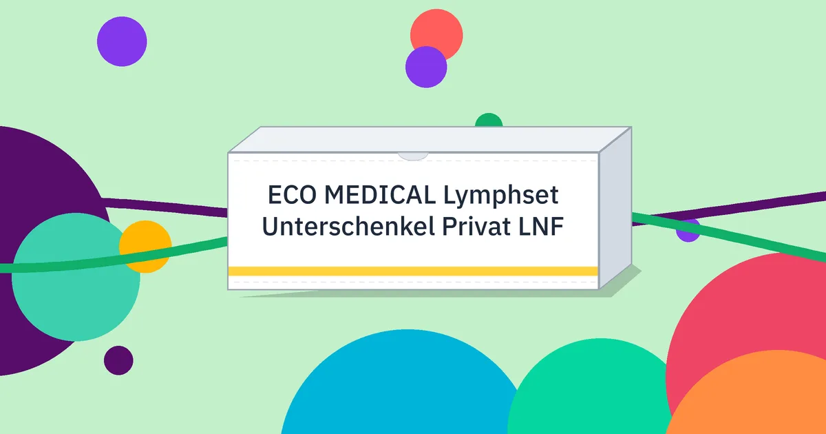 Symbolbild: Packung mit der Aufschrift ECO MEDICAL Lymphset Unterschenkel Privat LNF (PZN 14167123) – Verfügbarkeit und Bezug in Apotheken in Frankfurt am Main