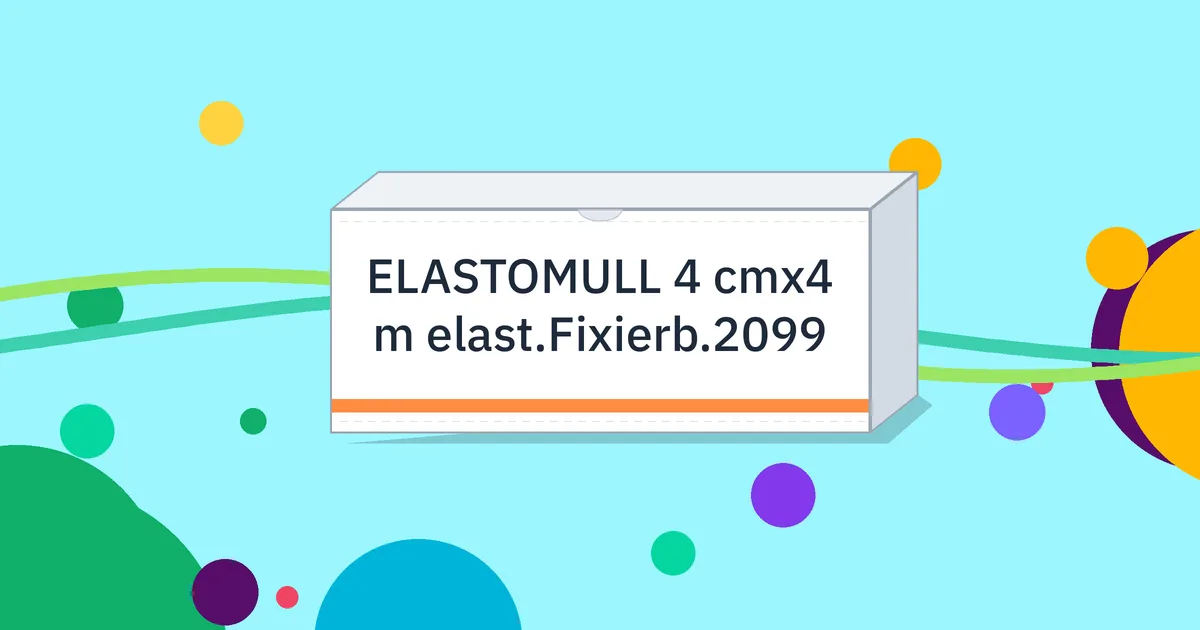 Symbolbild: Packung mit der Aufschrift ELASTOMULL 4 cmx4 m elast.Fixierb.2099 (PZN 13748013) – Verfügbarkeit und Bezug in Apotheken in Frankfurt am Main