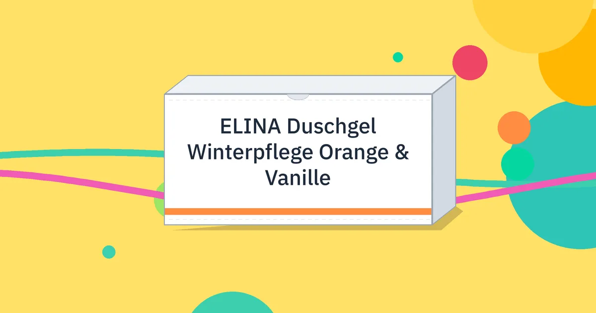 Symbolbild: Packung mit der Aufschrift ELINA Duschgel Winterpflege Orange & Vanille (PZN 14371065) – Verfügbarkeit und Bezug in Apotheken in Frankfurt am Main