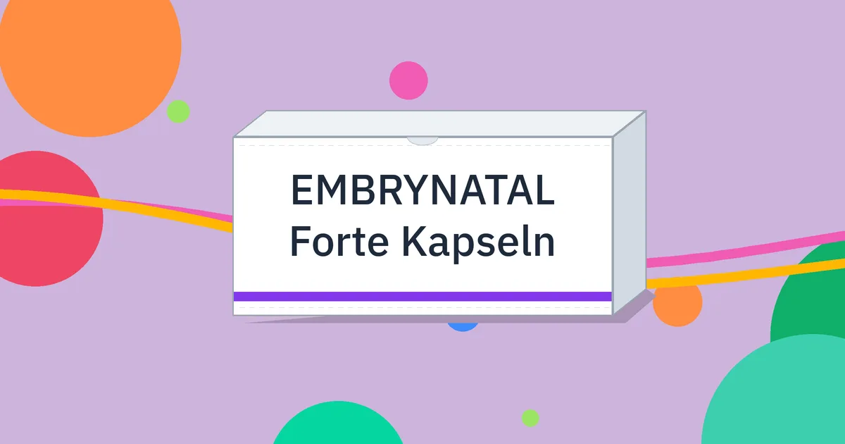 Symbolbild: Packung mit der Aufschrift EMBRYNATAL Forte Kapseln (PZN 18751310) – Verfügbarkeit und Bezug in Apotheken in Frankfurt am Main