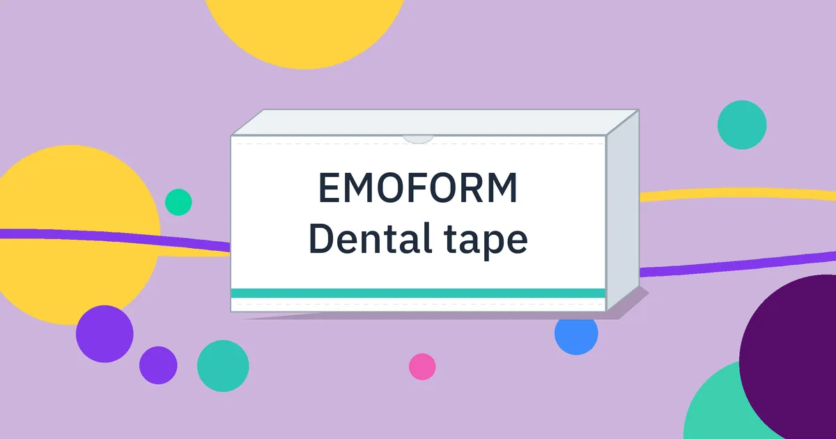 Symbolbild: Packung mit der Aufschrift EMOFORM Dental tape (PZN 09949740) – Verfügbarkeit und Bezug in Apotheken in Frankfurt am Main