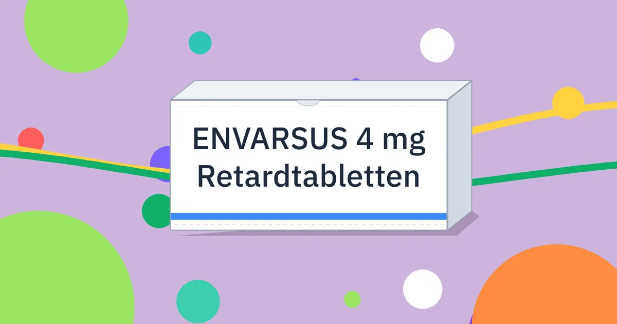 Symbolbild: Packung mit der Aufschrift ENVARSUS 4 mg Retardtabletten (PZN 15198752) – Verfügbarkeit und Bezug in Apotheken in Frankfurt am Main