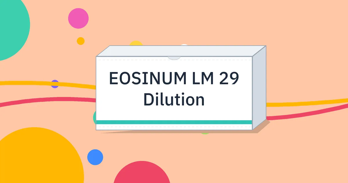 Symbolbild: Packung mit der Aufschrift EOSINUM LM 29 Dilution (PZN 16704826) – Verfügbarkeit und Bezug in Apotheken in Frankfurt am Main