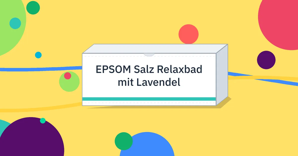 Symbolbild: Packung mit der Aufschrift EPSOM Salz Relaxbad mit Lavendel (PZN 12903730) – Verfügbarkeit und Bezug in Apotheken in Frankfurt am Main