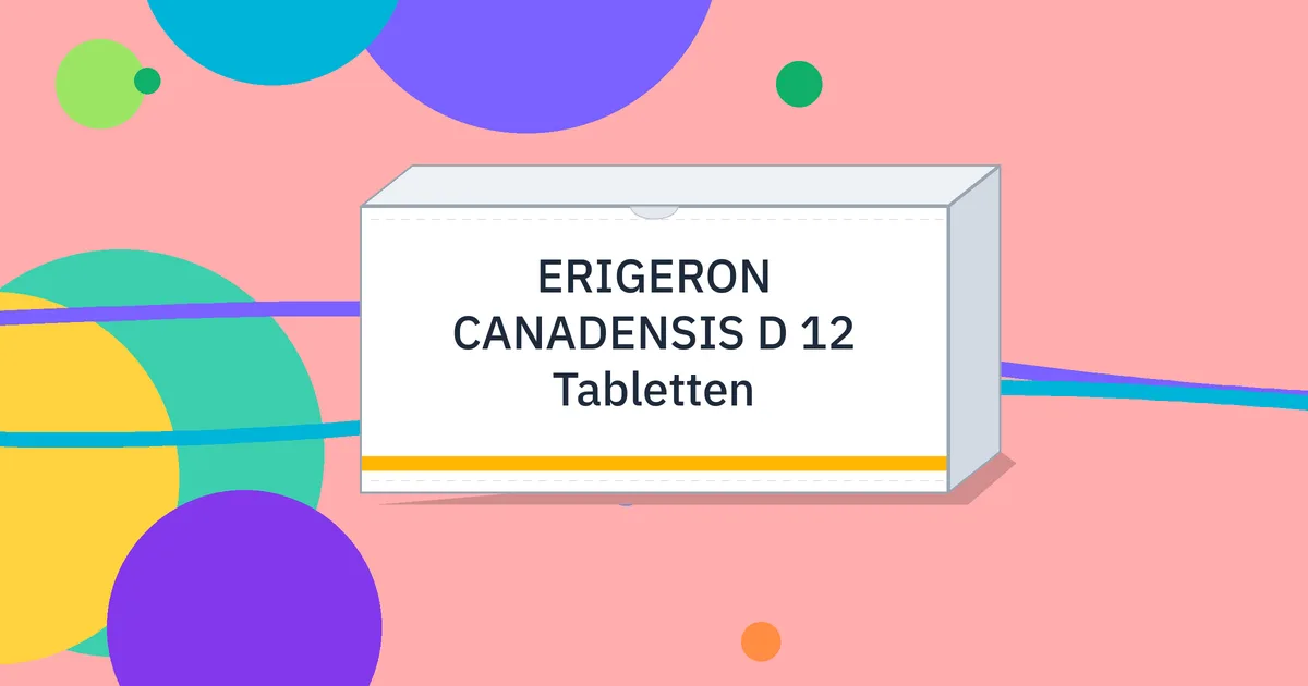 Symbolbild: Packung mit der Aufschrift ERIGERON CANADENSIS D 12 Tabletten (PZN 07167370) – Verfügbarkeit und Bezug in Apotheken in Frankfurt am Main