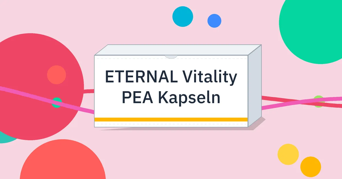 Symbolbild: Packung mit der Aufschrift ETERNAL Vitality PEA Kapseln (PZN 20538871) – Verfügbarkeit und Bezug in Apotheken in Frankfurt am Main