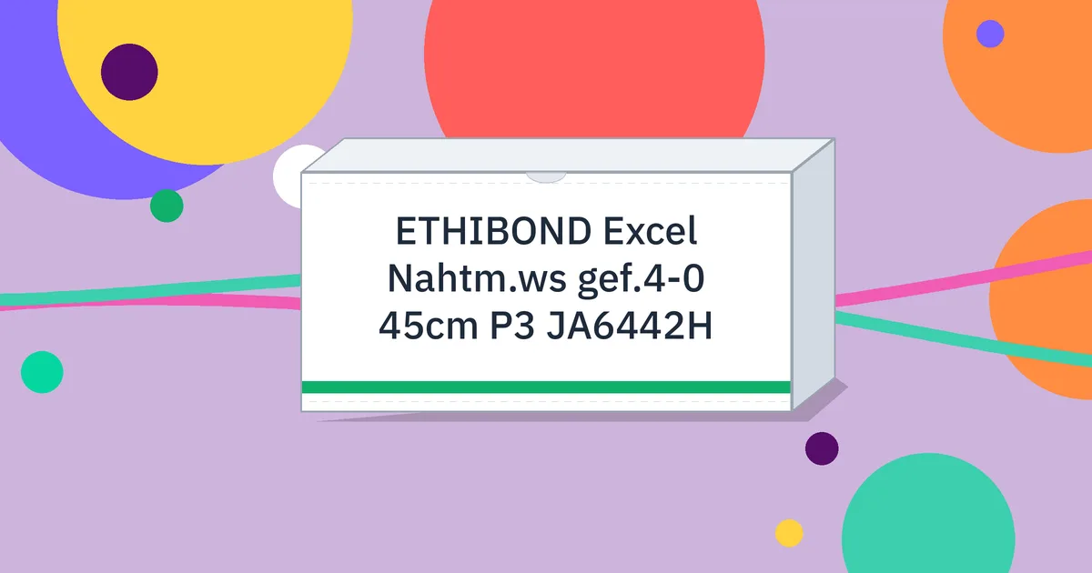 Symbolbild: Packung mit der Aufschrift ETHIBOND Excel Nahtm.ws gef.4-0 45cm P3 JA6442H (PZN 16250271) – Verfügbarkeit und Bezug in Apotheken in Frankfurt am Main