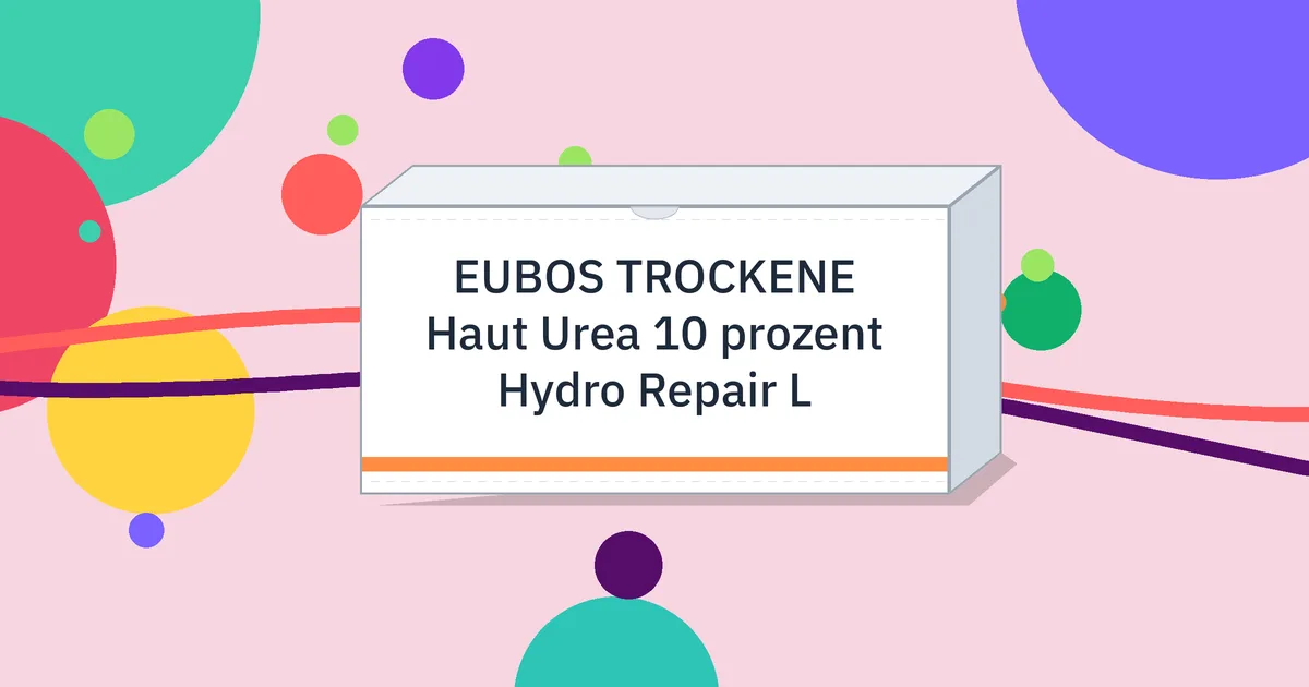 Symbolbild: Packung mit der Aufschrift EUBOS TROCKENE Haut Urea 10 prozent Hydro Repair L (PZN 09683532) – Verfügbarkeit und Bezug in Apotheken in Frankfurt am Main