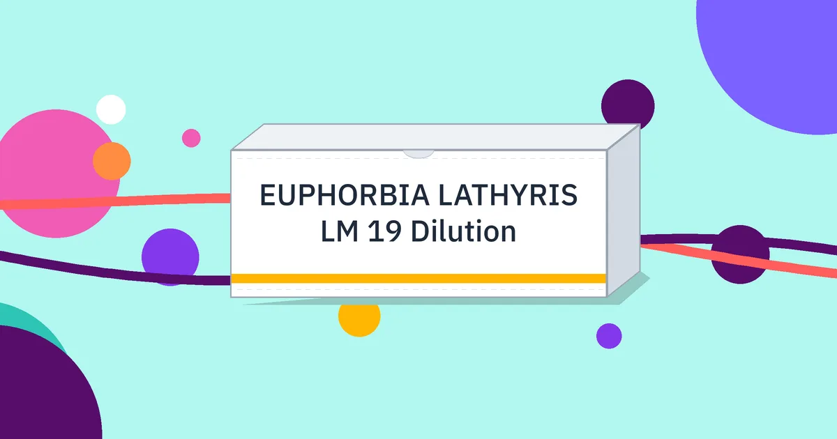 Symbolbild: Packung mit der Aufschrift EUPHORBIA LATHYRIS LM 19 Dilution (PZN 13482360) – Verfügbarkeit und Bezug in Apotheken in Frankfurt am Main